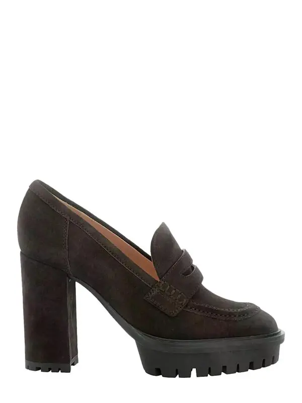 GIANVITO ROSSI Loafer-style Platform Pumps - Brown