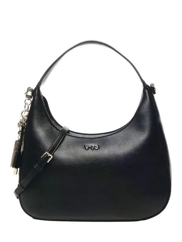 V°73 Crescent Shoulder Bag With Charms - Black