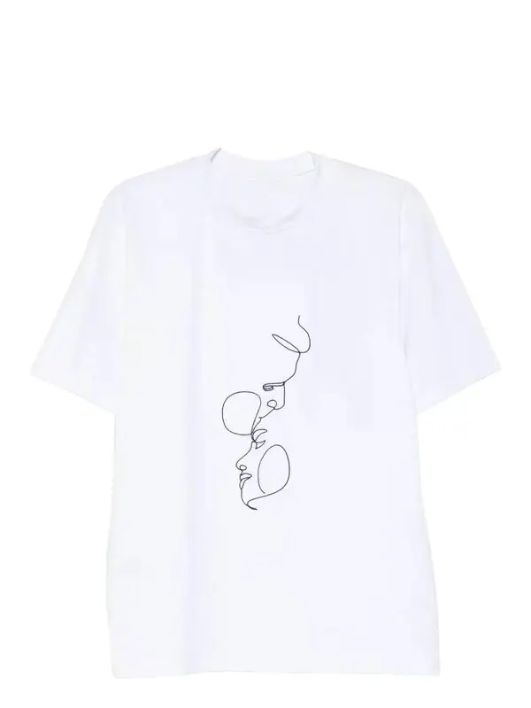 HAMZA Line Art Graphic T-shirt - White