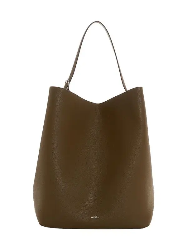 TOTEME Grain-leather Tote Bag - Dark Brown