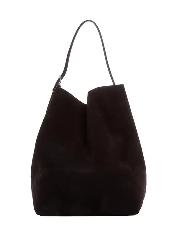 TOTEME Belted Suede Tote - Chocolate