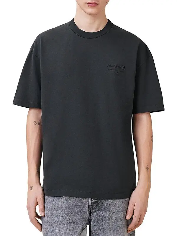 ALLSAINTS Oversized Xander Logo Tee - Carter Grey