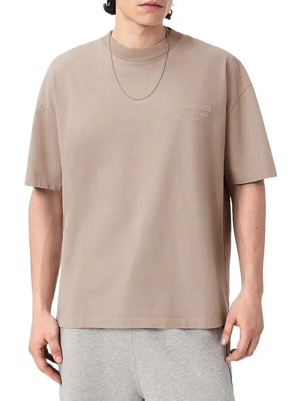 ALLSAINTS Oversized Xander Logo Tee - Dusk White