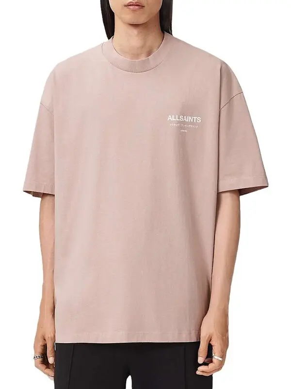 ALLSAINTS Oversized Xander Logo Tee - Soft Pink