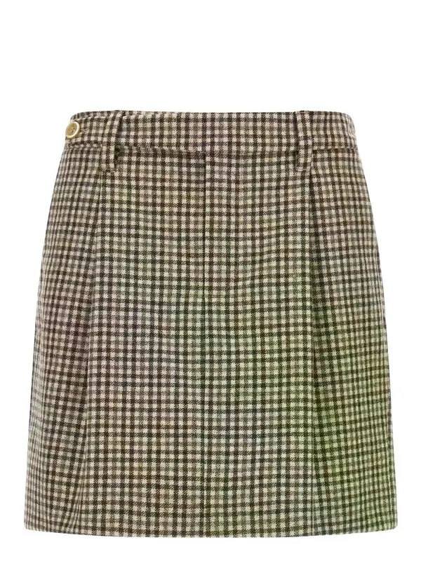 Brunello Cucinelli Pleated Check Mini Skirt - Neutrals