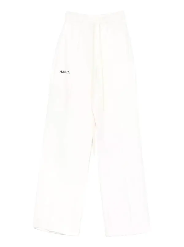 HAMZA Drawstring Cuffed Trousers - White