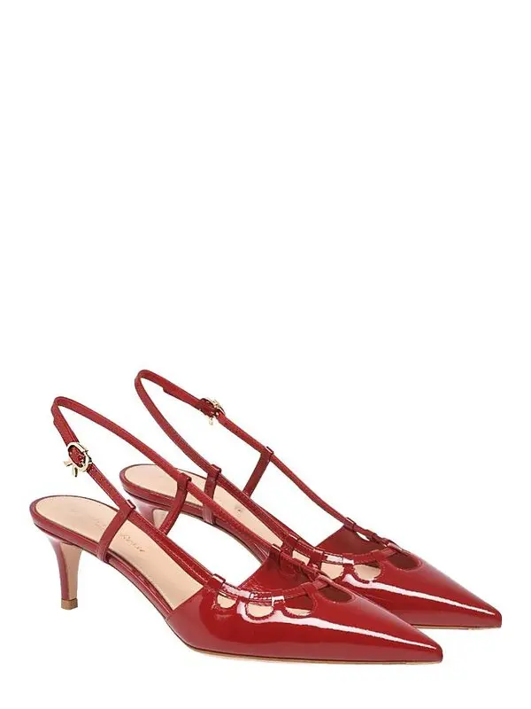 GIANVITO ROSSI Eloise Slingback Pumps - Red Nappa