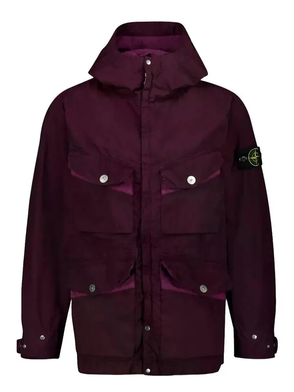 Stone Island Hooded Zip Jacket - Red