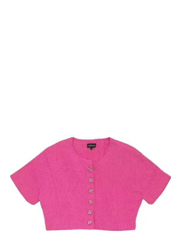 Callipygian Cropped Cardigan - Pink