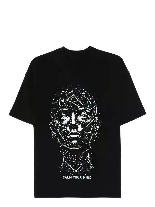HAMZA Face-print T-shirt - Black
