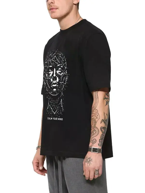 HAMZA Face-print T-shirt - Black