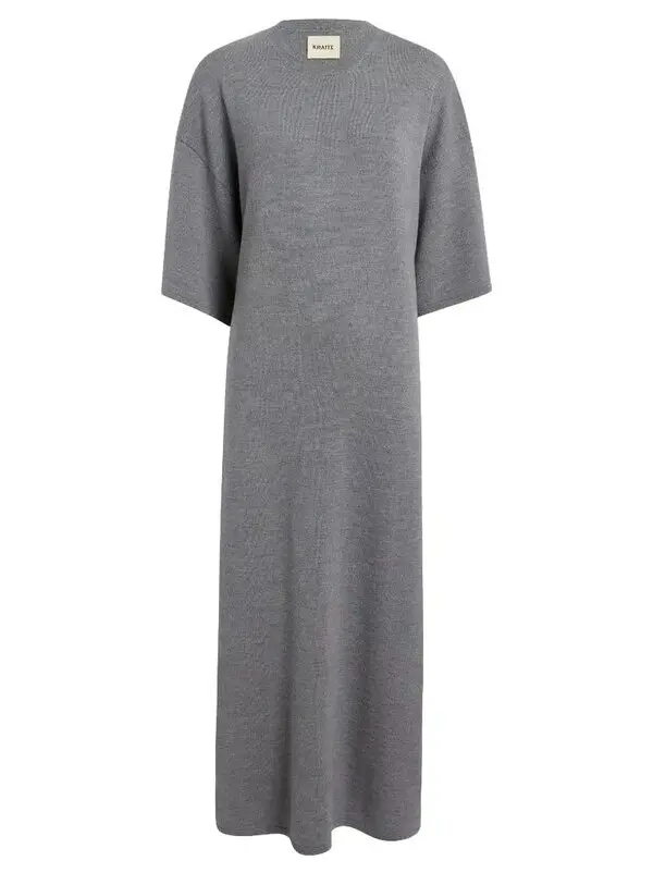 Khaite Midi Wool Dress - Grey