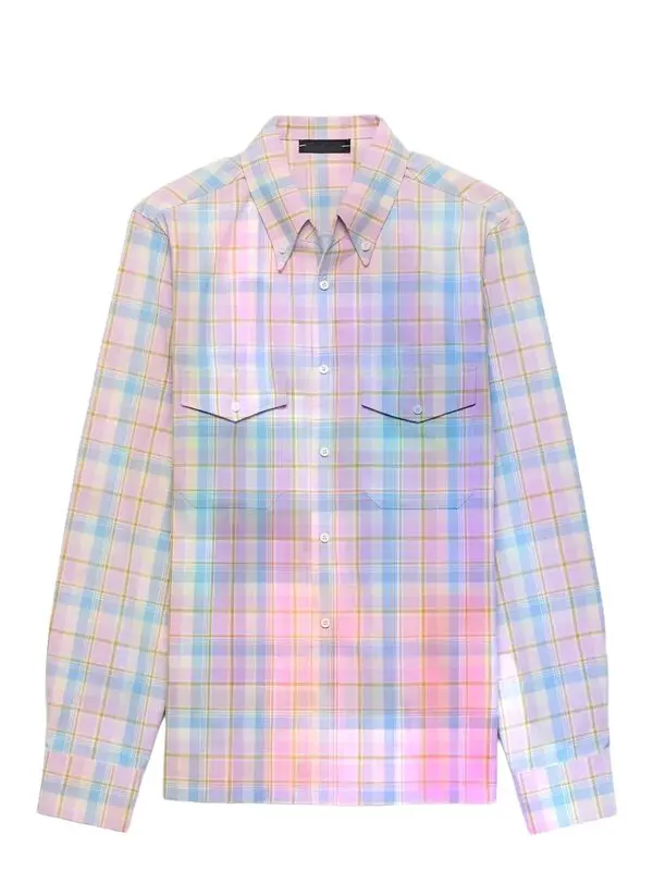 Prada Patch-pocket Checked Shirt - Pink