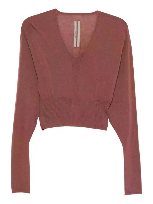 Rick Owens V-neck Cropped Sweater - Pink
