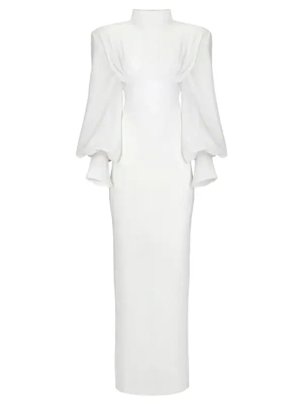 VESTIAIRE D'UN OISEAU LIBRE High-neck Maxi Dress - White