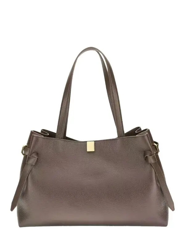 Yuzefi Gyoza Calf-leather Tote Bag With Knotted Detail - Brown