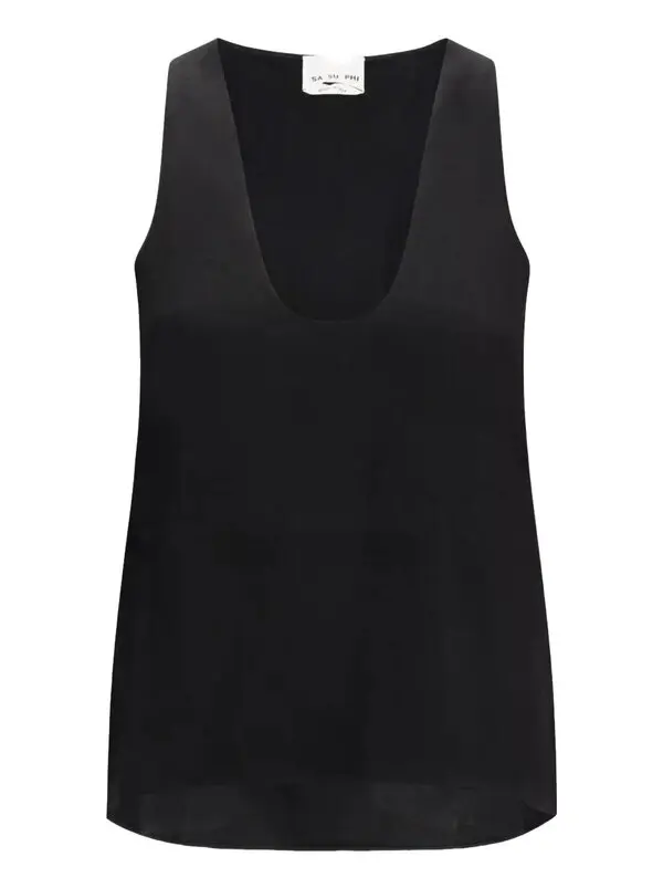 SA SU PHI Scoop-neck Top - Black