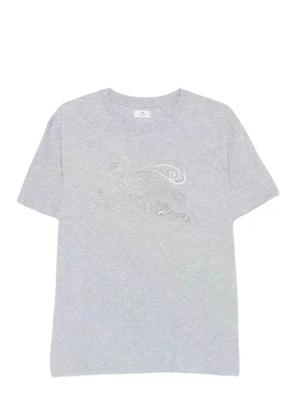Etro Embellished Bird T-shirt - Grey