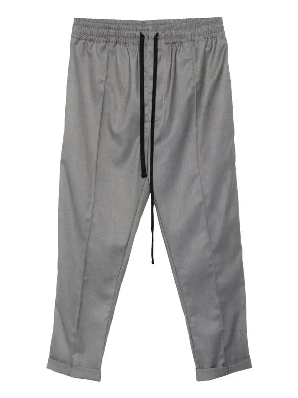 HAMZA Drawstring Cuffed Trousers - Grey