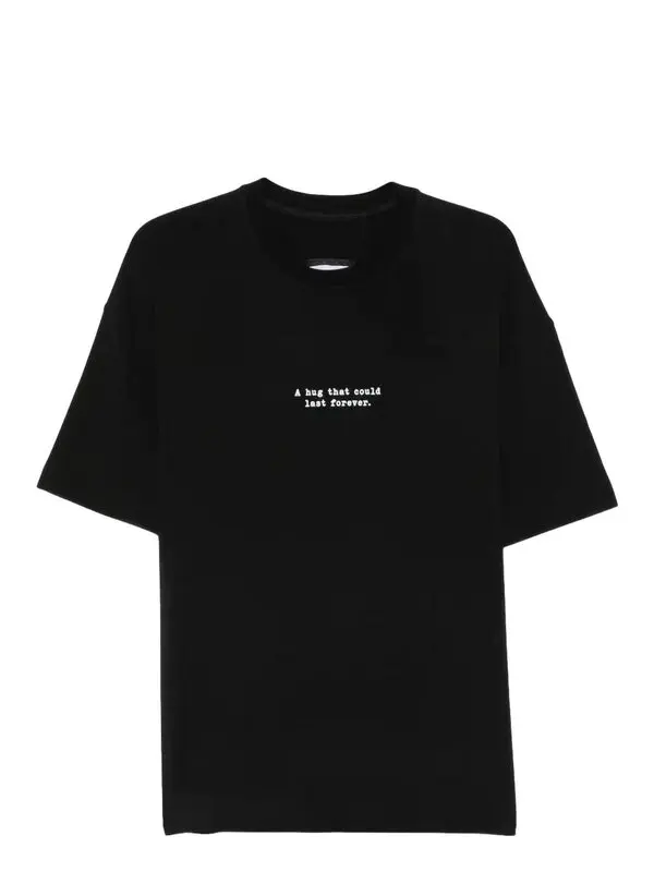 HAMZA Embroidered-text T-shirt - Black