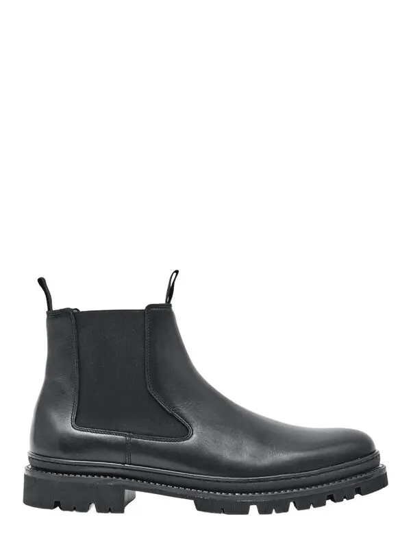 REISS Leather Chelsea Boots - Black