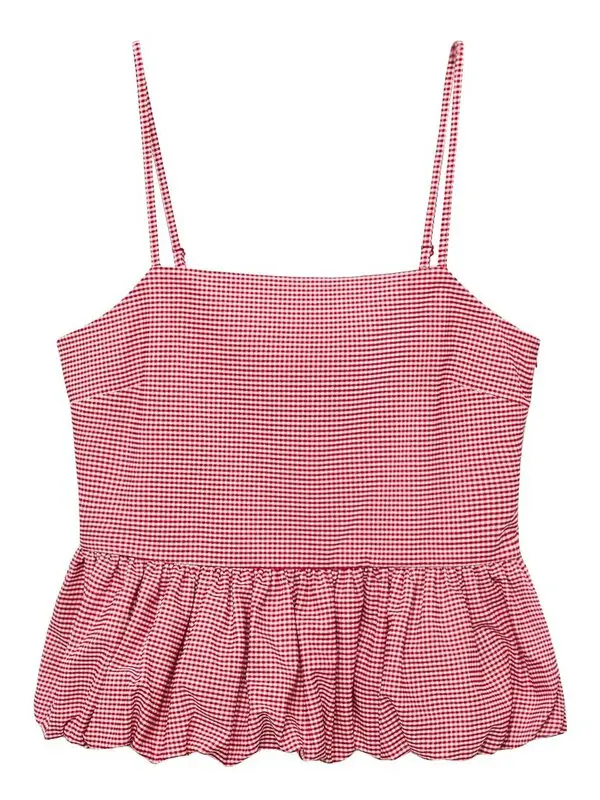 Mango Gingham Bubble Camisole - Red