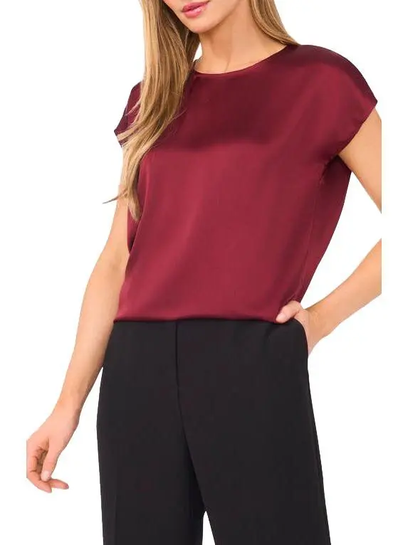Halogen Charmeuse Top - Burgundy