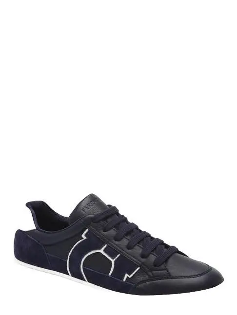 FERRAGAMO Cassina Gancio Low Top Sneaker - Navy Haze