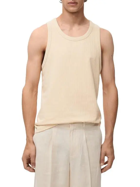 Mango Stripe Strap Tank - Beige