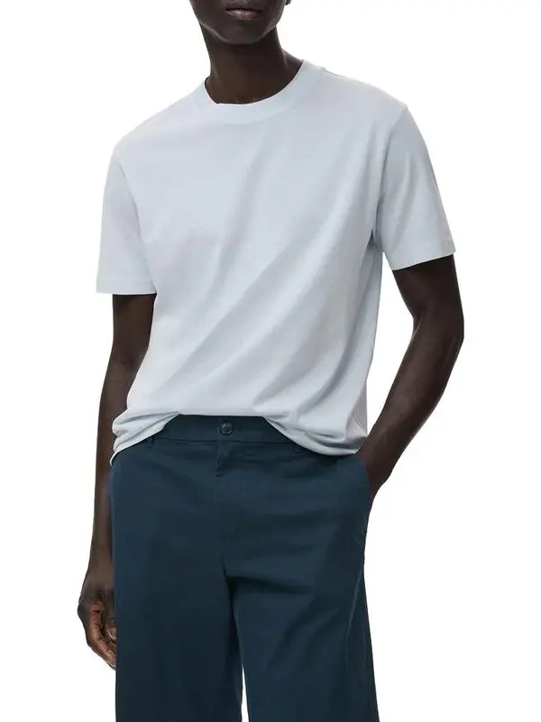 Mango Slim Fit Cotton T-shirt - Aqua