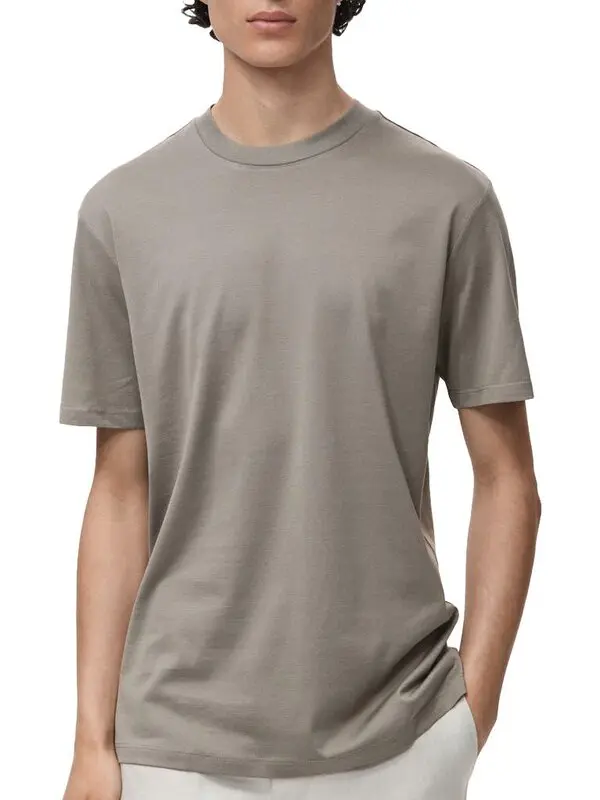 Mango Slim Fit Cotton T-shirt - Grey