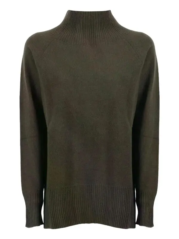 KANGRA Raglan-sleeve Funnel-neck Sweater - Green