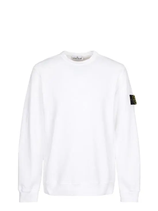 Stone Island Fleece Crewneck Sweatshirt - White