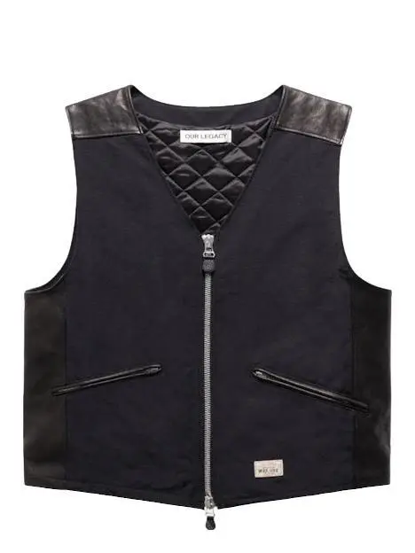 StÜssy X Our Legacy Work Shop Vest - Black Nylon Cordura