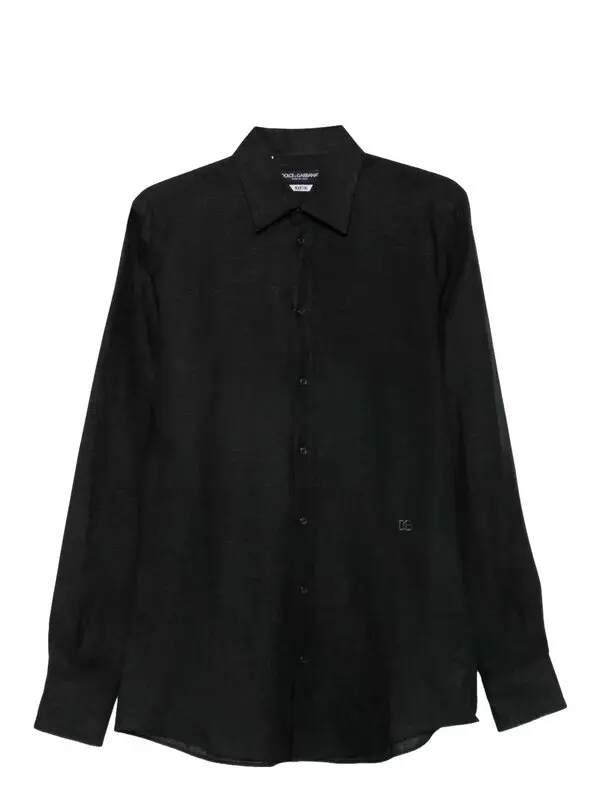 Dolce & Gabbana Logo-detail Long-sleeve Shirt - Black