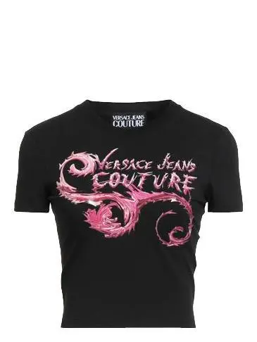 Versace T-shirt In Cotton And Elastane - Black