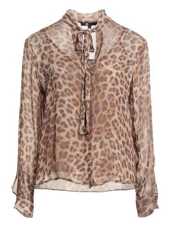 Maje Leopard-print Shirt With Bow Detail - Sand
