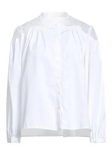 Maje Poplin Shirt With Lace Trims - White
