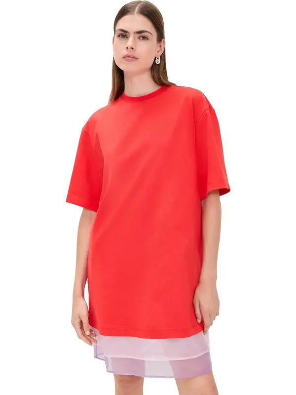 MSGM Layered T-shirt Dress - Red