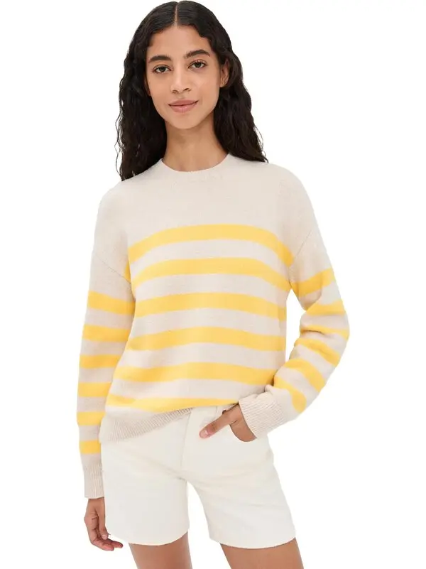 DAZE Carlyle Striped Sweater - Yellow Cream Stripe
