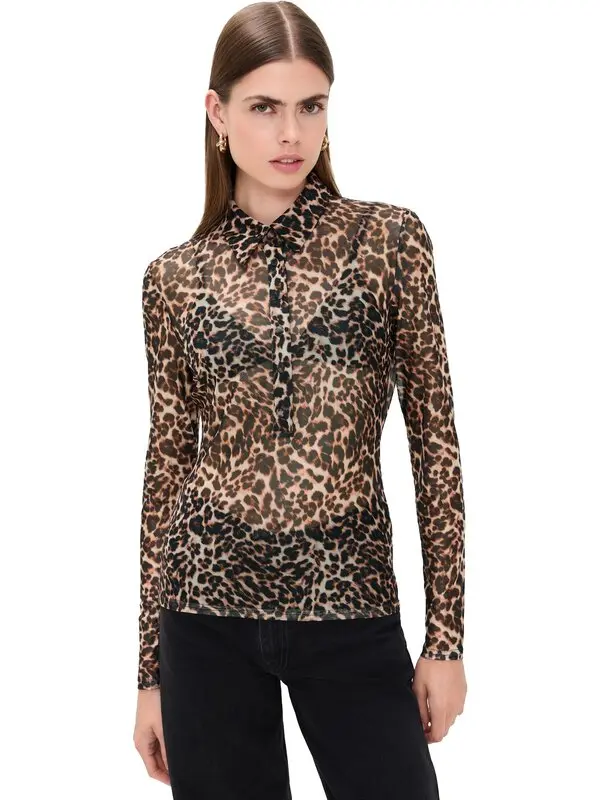 Generation Love Dominique Leo Mesh Top - Leopardess