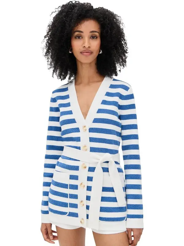Posse Ari Striped Cardigan - Blue Stripe