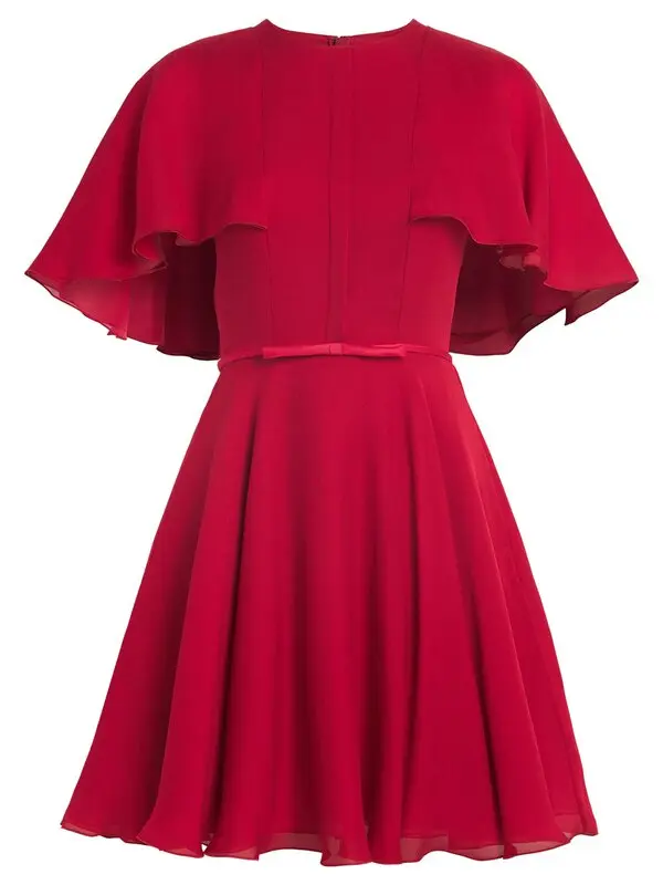Giambattista Valli Silk Belted Mini Dress - Red