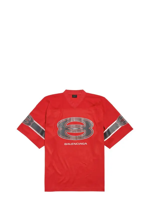 Balenciaga Oversized Mesh Football Jersey T-shirt - Red