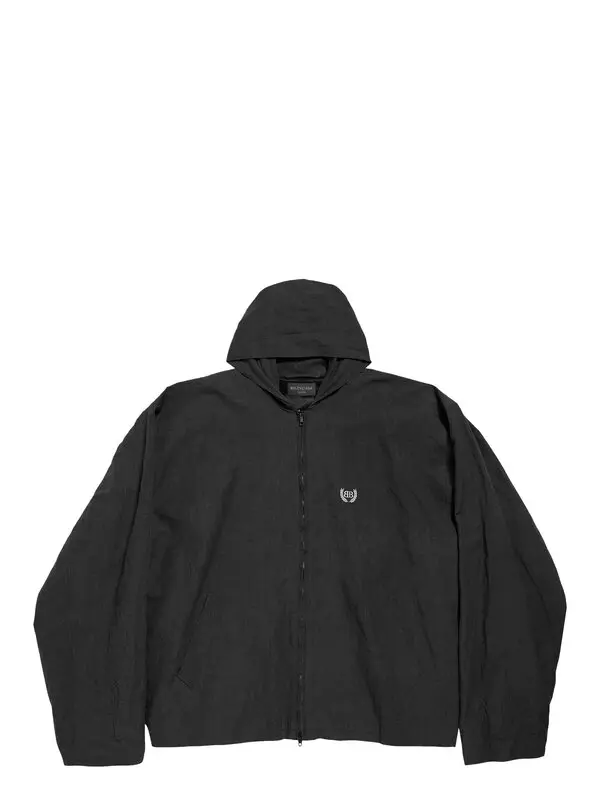 Balenciaga Hooded Zip-up Jacket - Black