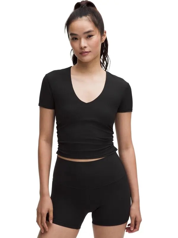 Lululemon Ribbed Nulu V-neck T-shirt - Black