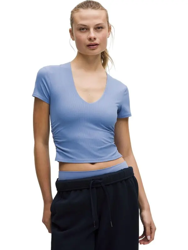 Lululemon Ribbed Nulu V-neck T-shirt - Prep Blue