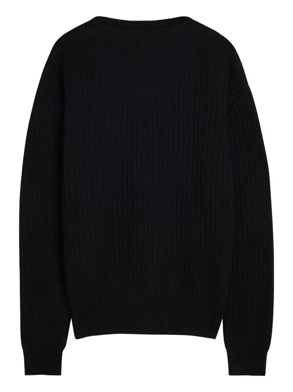 Rick Owens Fisherman Ribbed Wool Jumper - Black