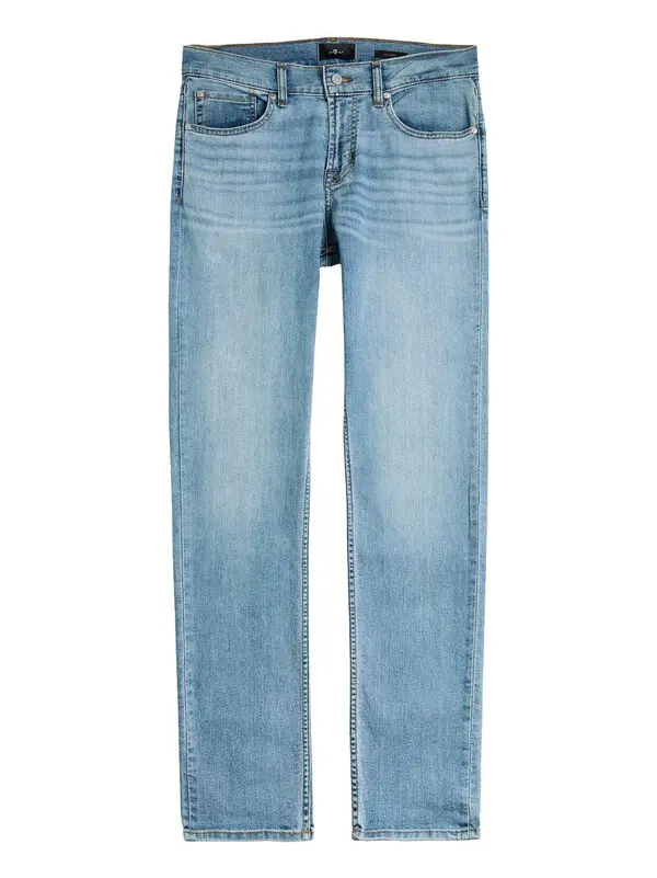 7 For All Mankind Slimmy Tapered-leg Jeans - Light Blue