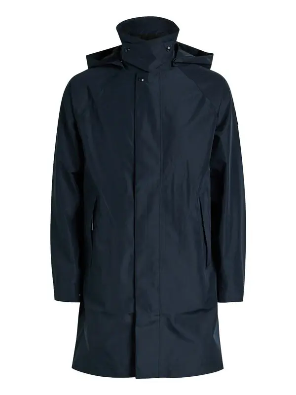 Belstaff Force Hooded Tritech Shell Coat - Navy